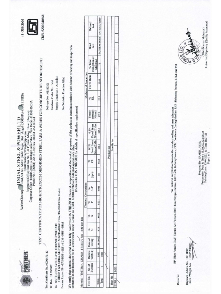 Jindal panther MTC | PDF