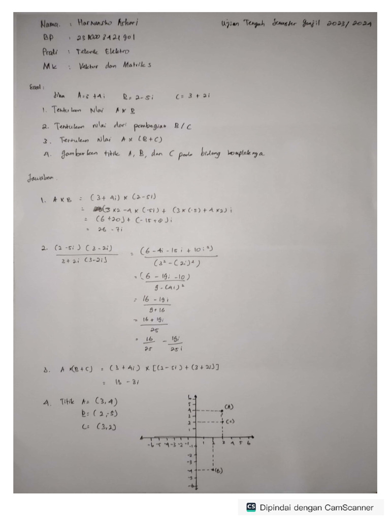 UTS Vektor Dan Matriks | PDF