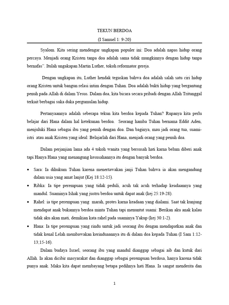 Tekun Berdoa | PDF | Kesehatan Holistik | Agama & Spiritualitas