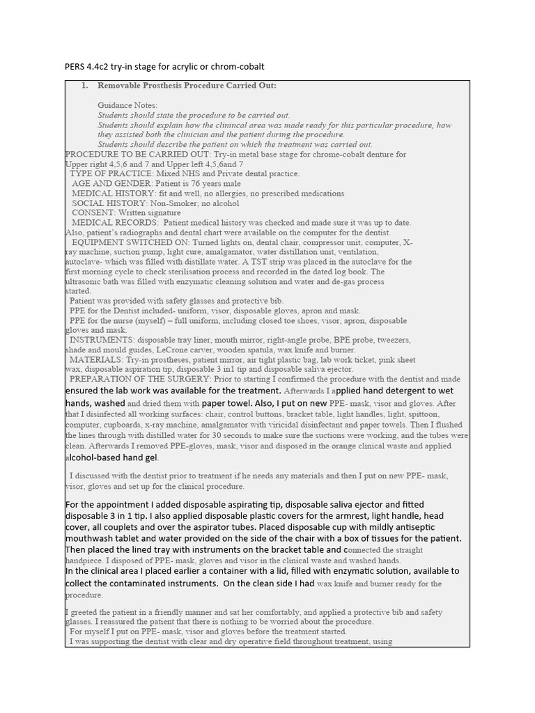 PERS 4 4c2 PDF Dentures Personal Protective Equipment