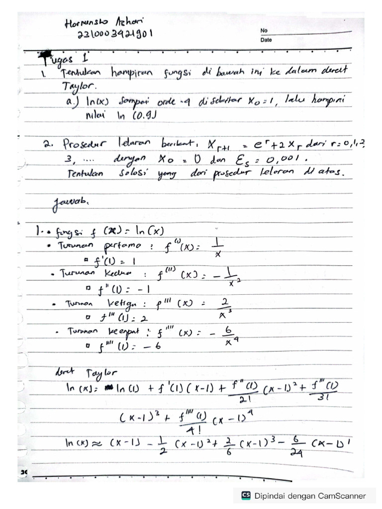 Tugas 1 Metode Numerik | PDF
