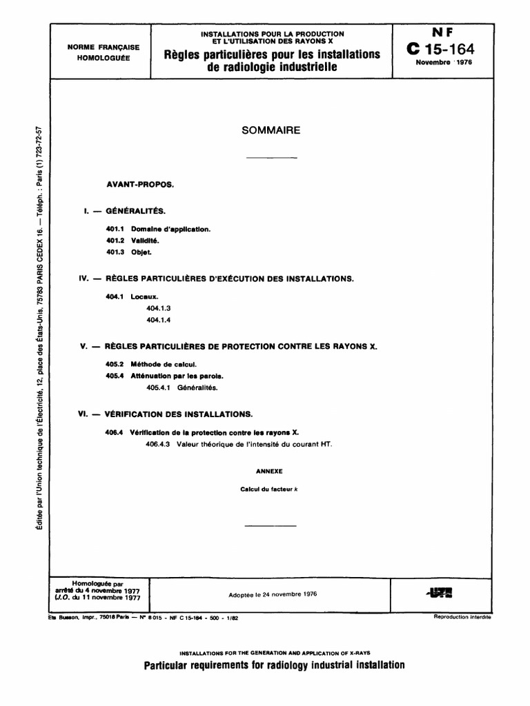 NF C15-164 Rayon X | PDF