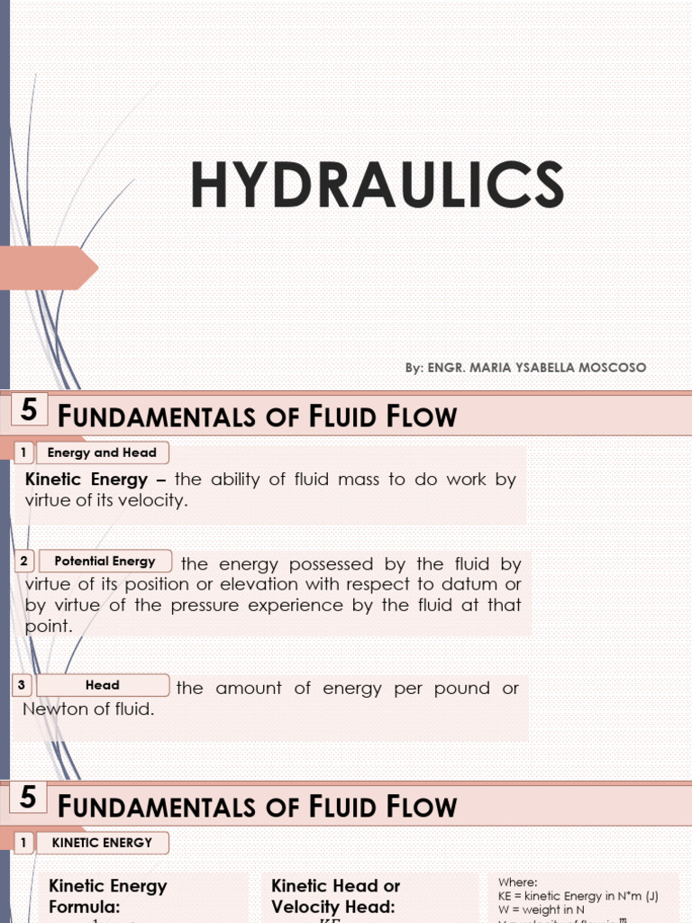 Pce325 Hydraulics Prelim Topic 6 2023 2024 | PDF | Potential Energy ...