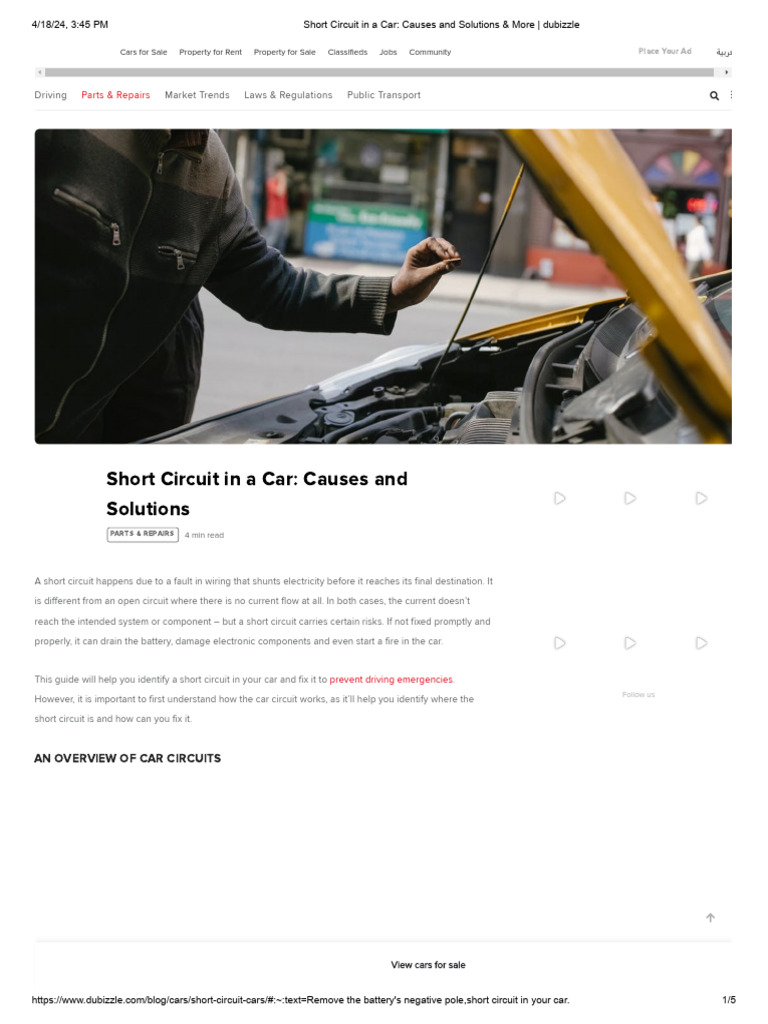 Car Short Circuit: Causes & Fixes Guide | PDF | Switch | Fuse (Electrical)