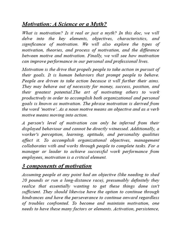 Motivation PDF | PDF | Motivational | Motivation