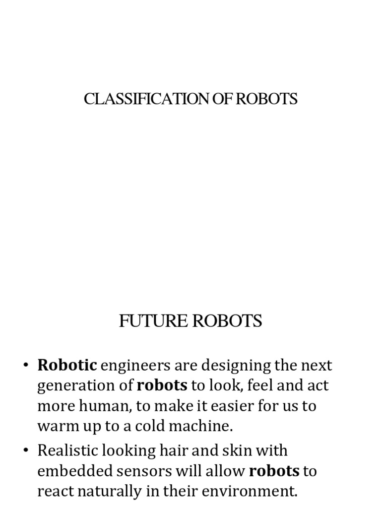 Topic 3 Classification of Robots | PDF | Kinematics | Robot