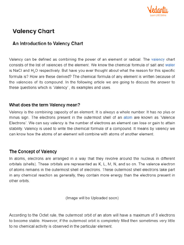 Valency Chart | PDF