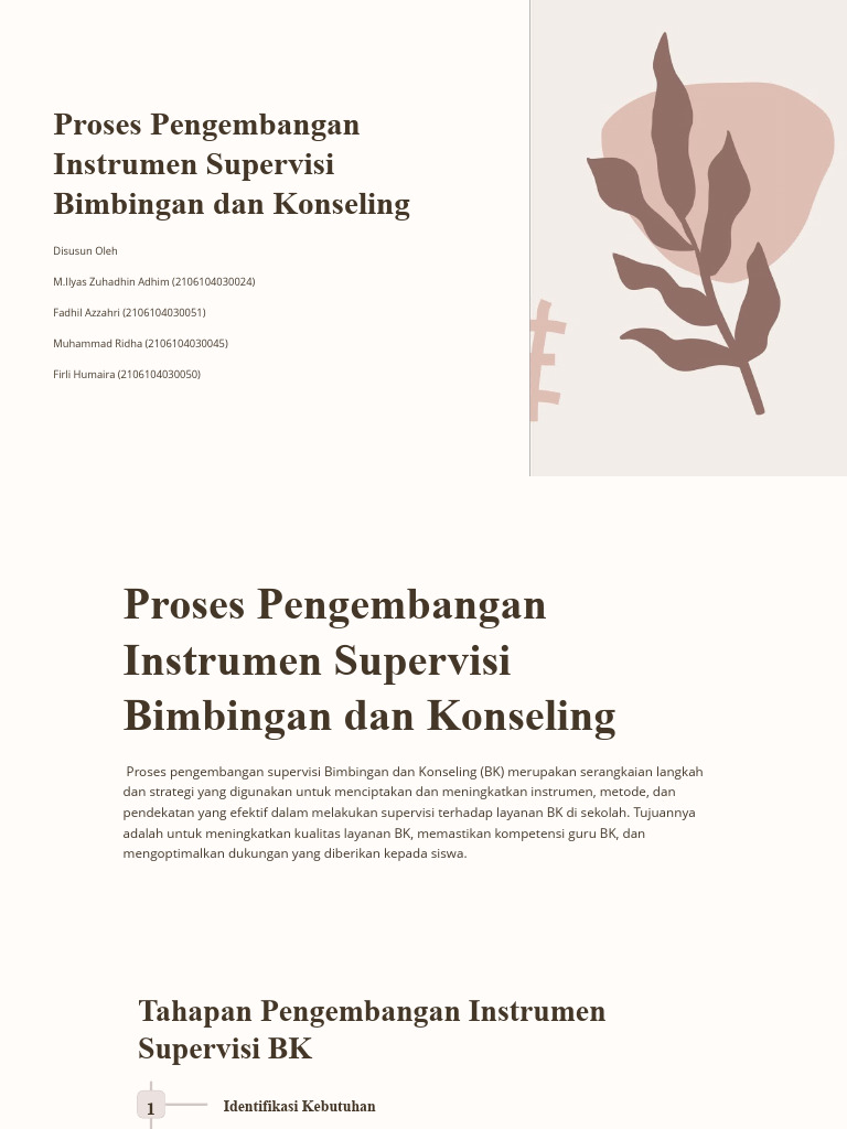 Proses Pengembangan Instrumen Supervisi Bimbingan Dan Konseling | PDF