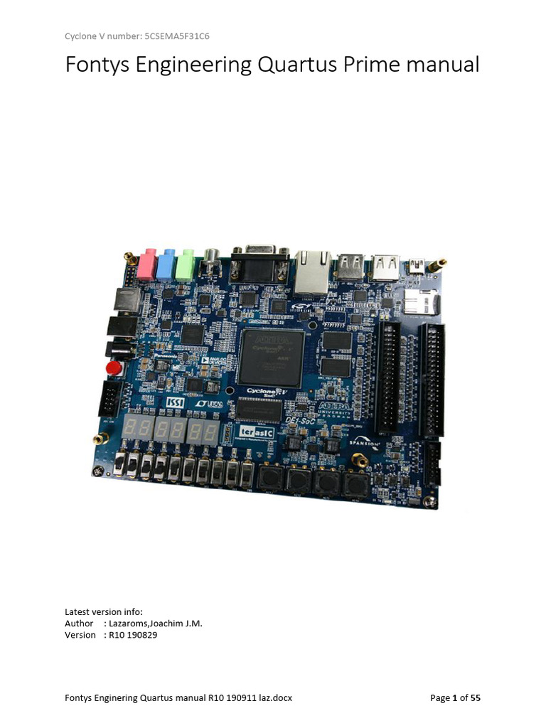 Quartus Prime Manual for Engineers | PDF | Vhdl | Computer File
