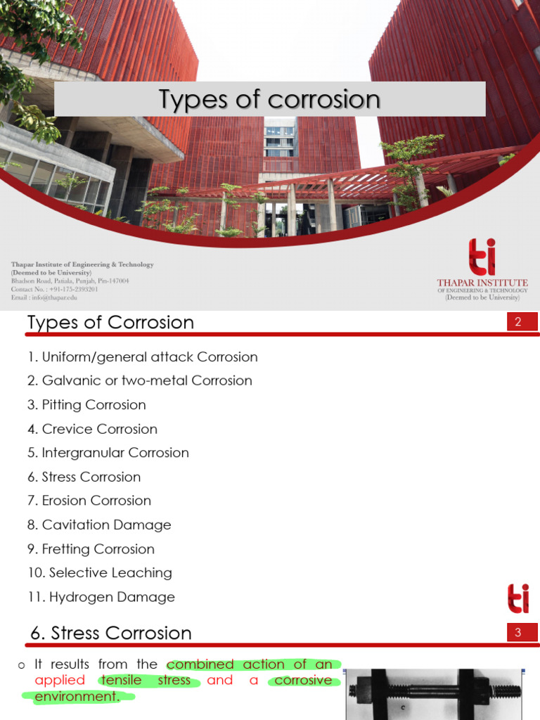Lecture 19 Types of Corrosion | PDF | Corrosion | Fracture