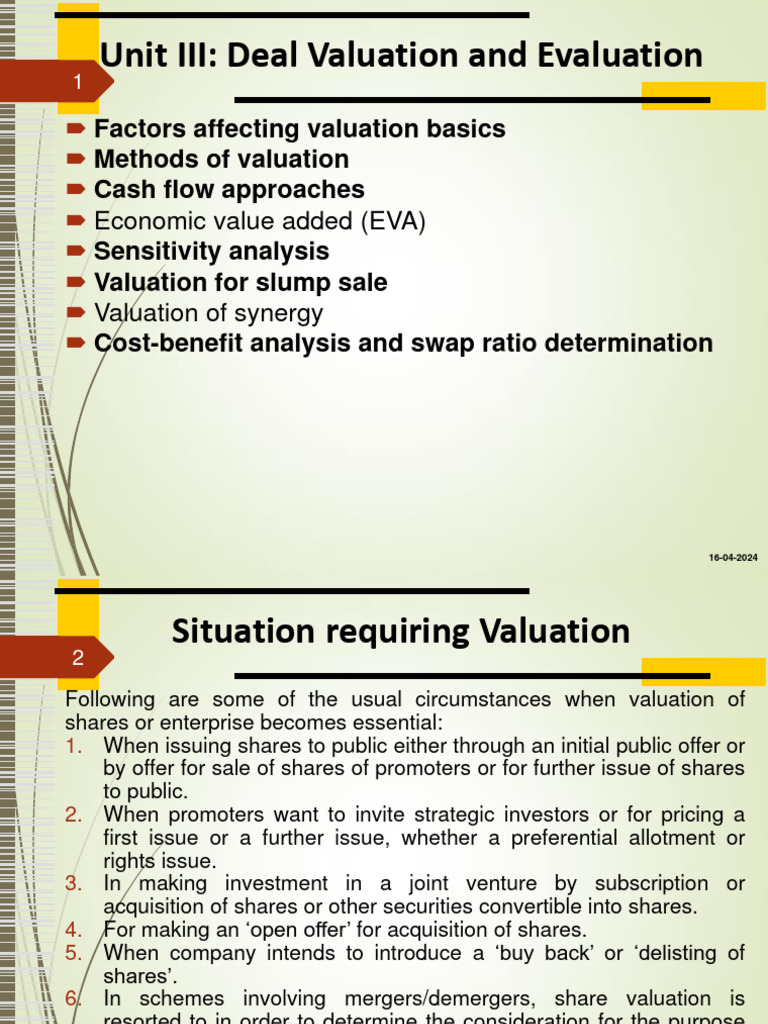 Unit 3 Corporate Restructuring | Download Free PDF | Business Valuation ...