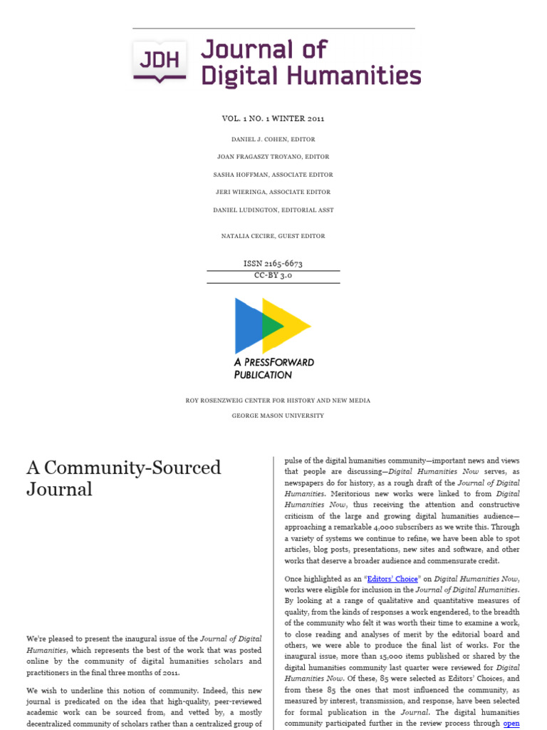 jdh_1_1 | PDF | Academic Journal | Books