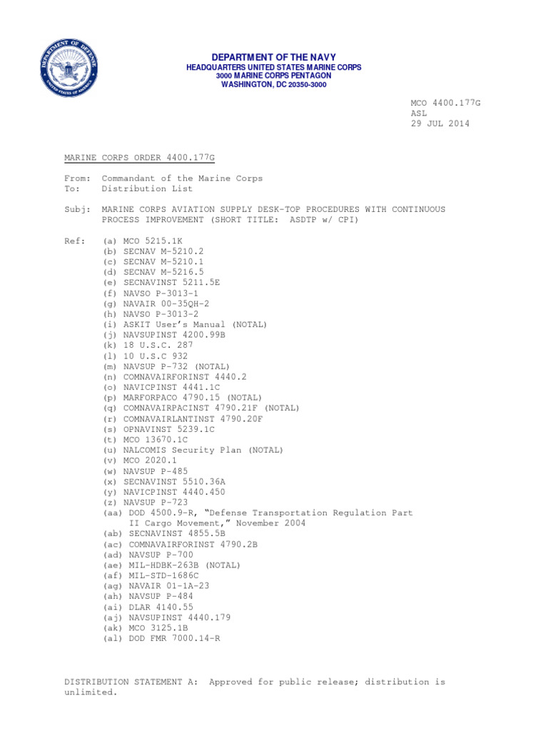 Mco 4400.177g | Download Free PDF | Receipt