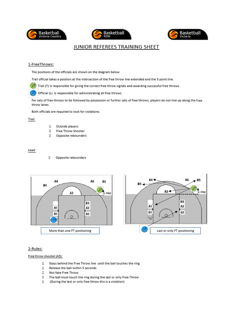 1 Junior Referee Sheet Free Throw | PDF