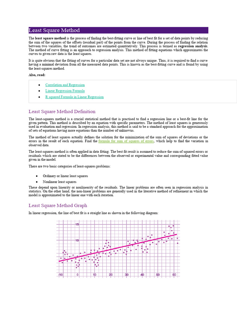 Least Square Method | PDF | Least Squares | Linear Regression