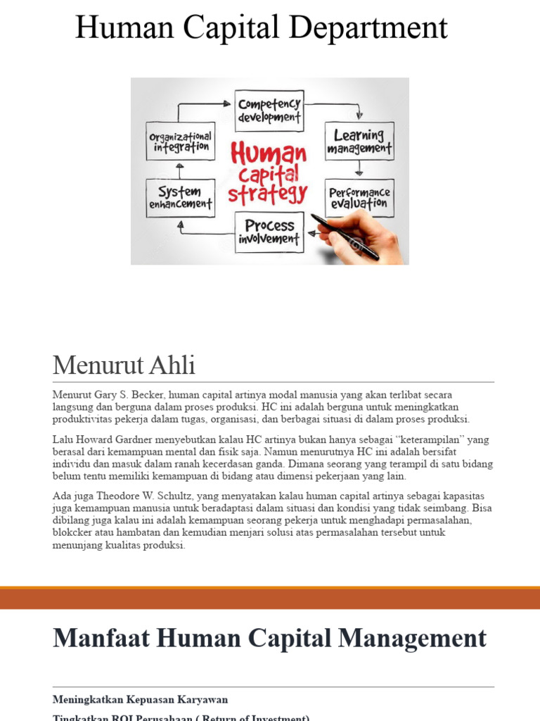 Human Capital Department | PDF
