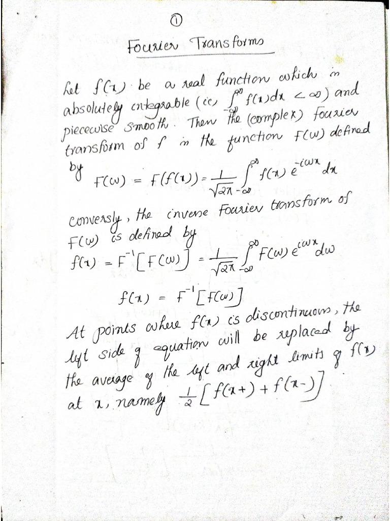 Mat102 Module 5 Fourier Transforms Pdf