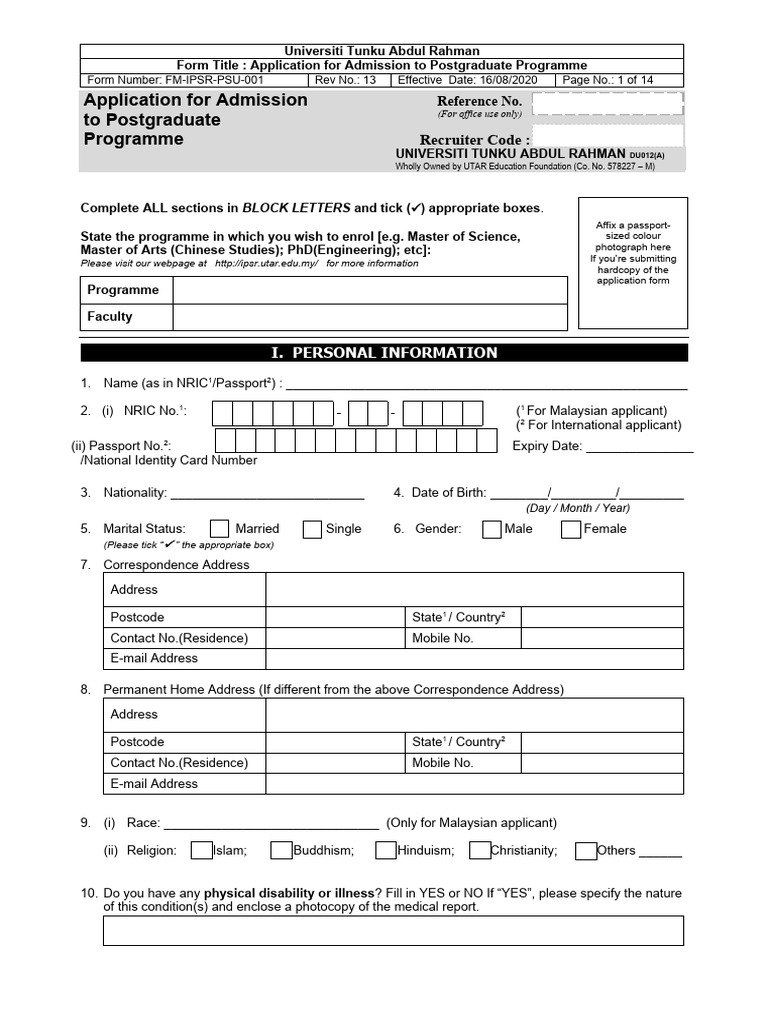 Nov20PG Admission PDF Banks Postgraduate Education