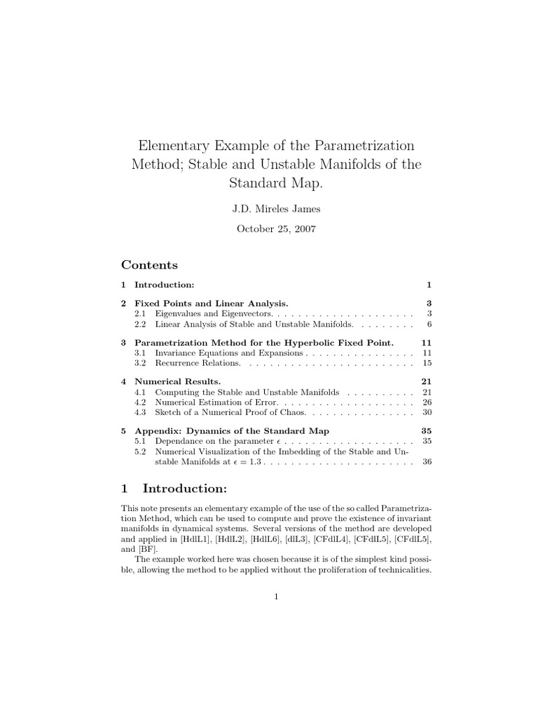 Standard Map Notes | PDF | Eigenvalues And Eigenvectors | Dynamical System