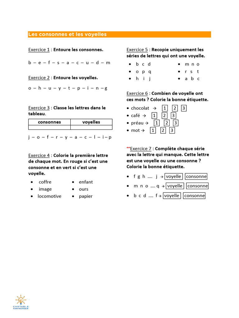 Les Consonnes Et Les Voyelles v25856 | PDF