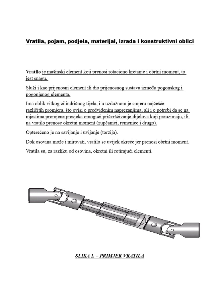 Vratilo Je: Slika 1. - Primjer Vratila | PDF
