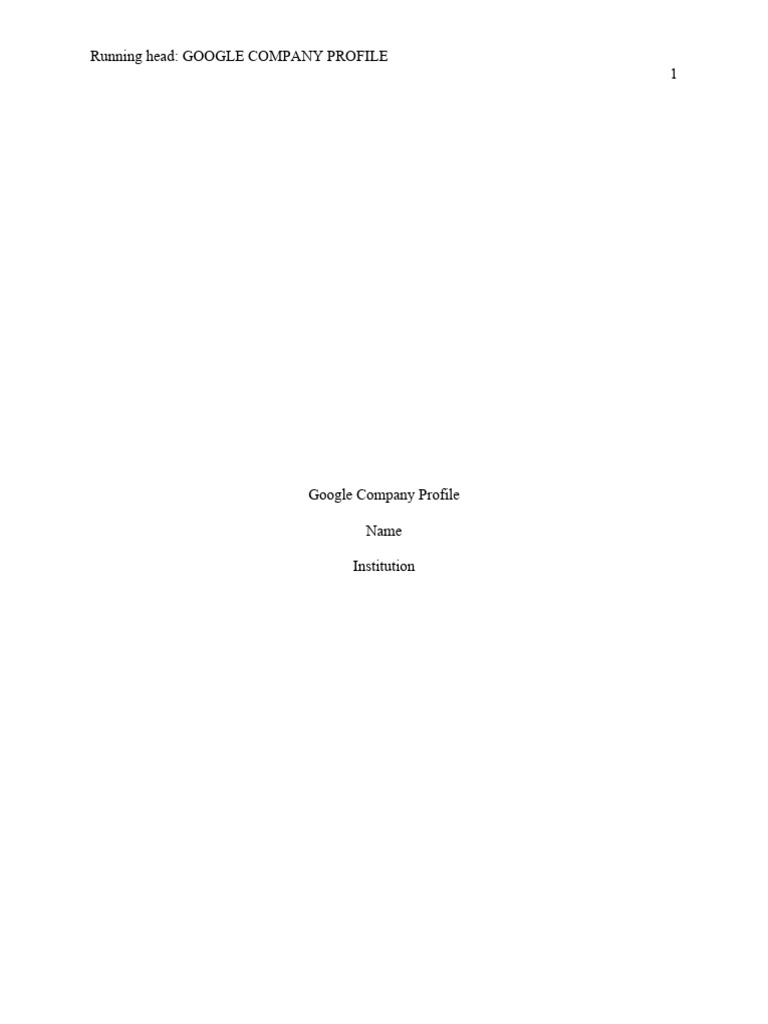 Google Company Profile | Download Free PDF | Mobile App | Advertising