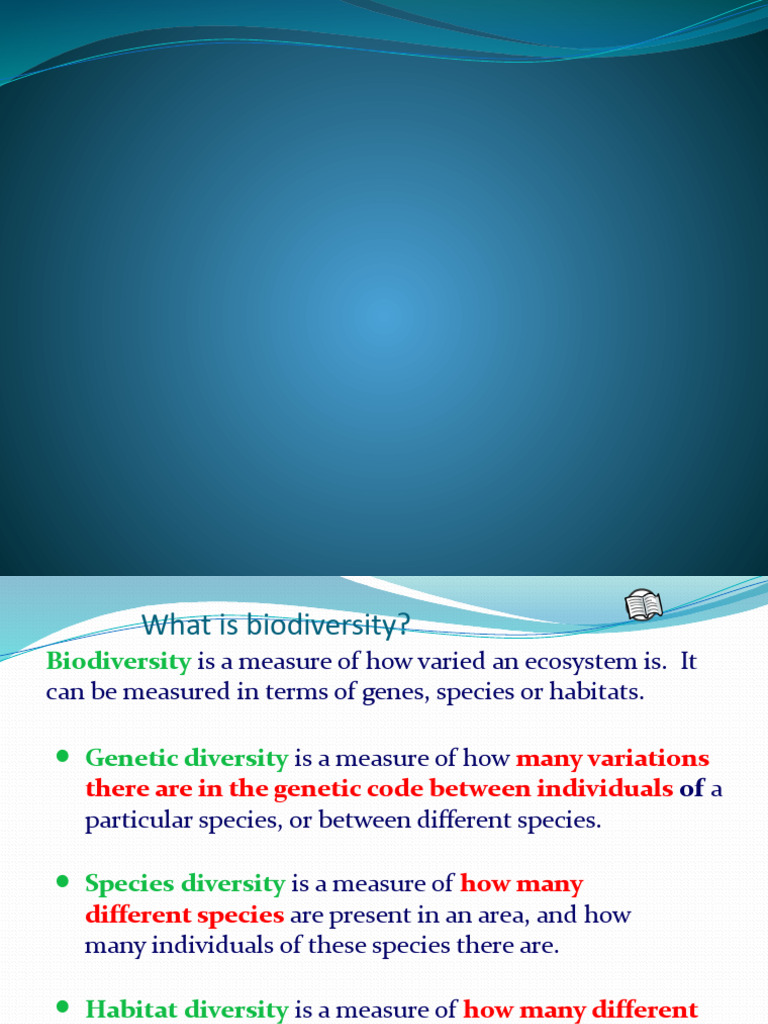 Powerpoint On Biodiversity - As/A Level Edexcel Biology Chapter 3.3 | PDF | Biodiversity ...
