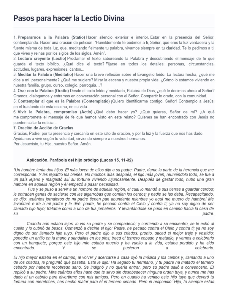 Lectio Divina | PDF | Lectio Divina | Oración