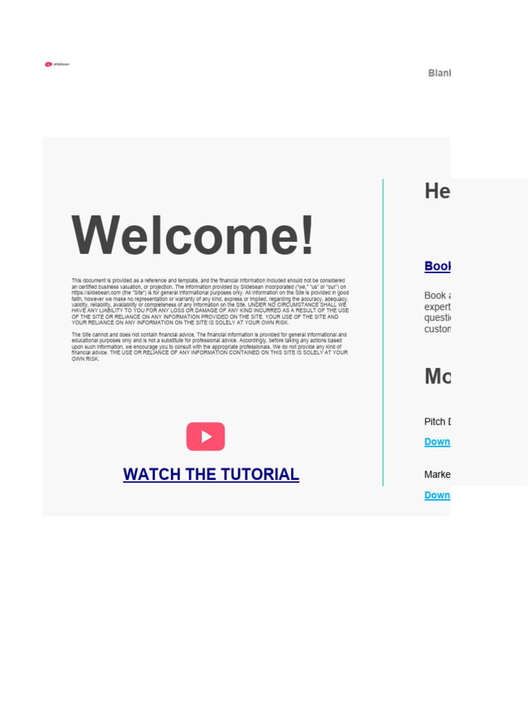 Financial Model Template by Slidebean - V 3.3 | PDF | Stocks | Option ...