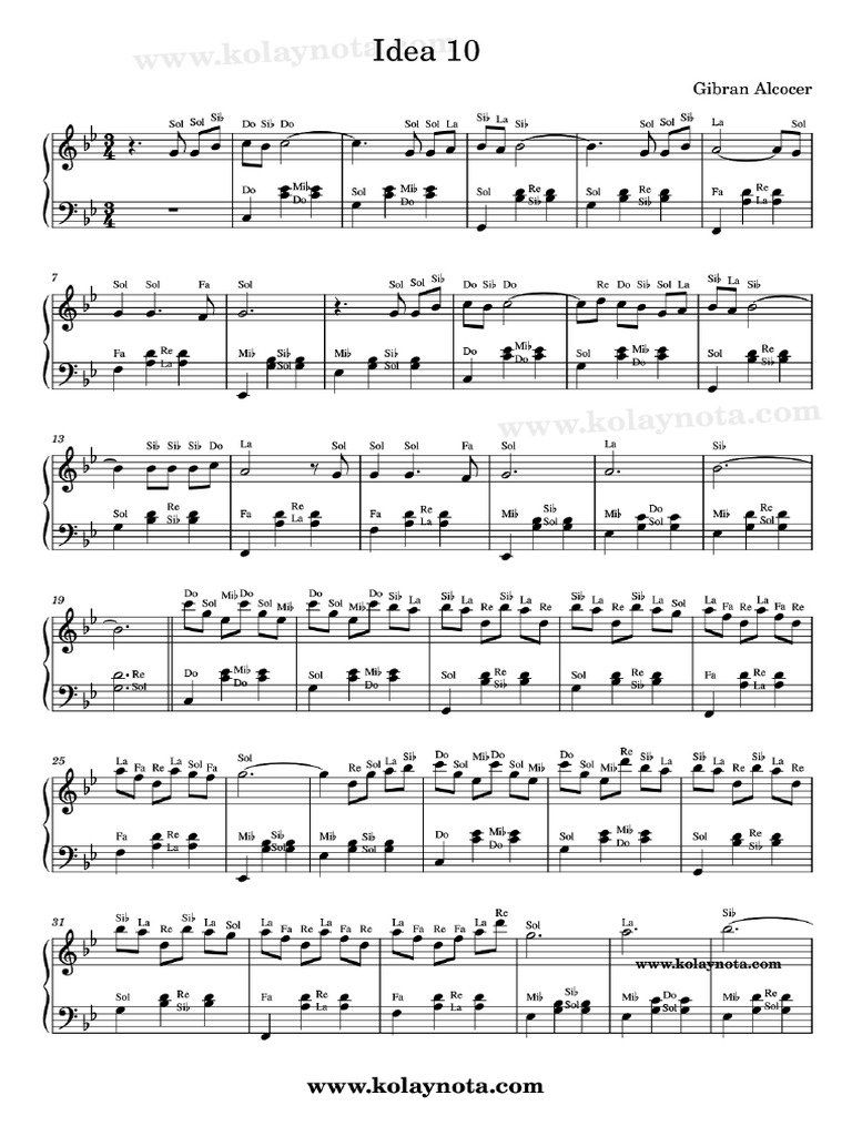 Idea 10 Piano Nota | PDF