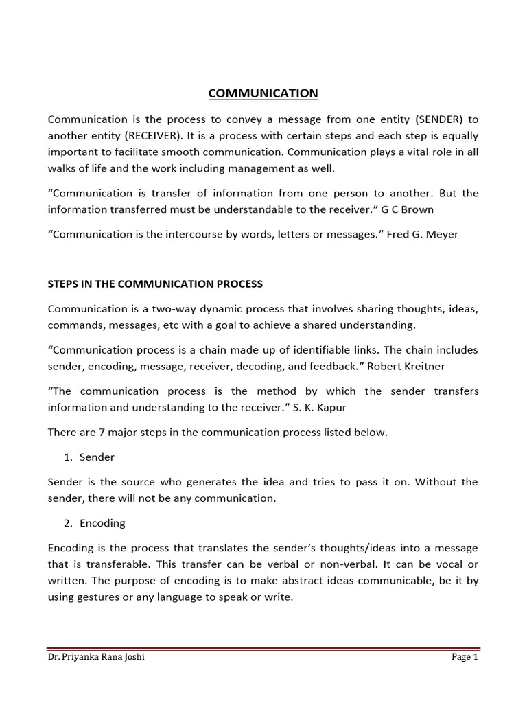 COMMUNICATION | Download Free PDF | Communication | Nonverbal Communication