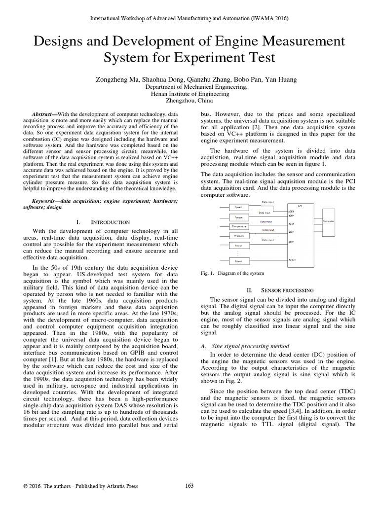 Engine Measurement System Design | PDF | Analog To Digital Converter ...