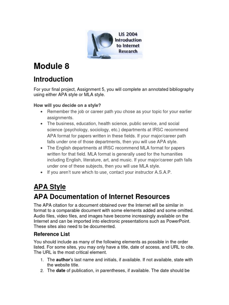 Module 8 Readings | Download Free PDF | Citation | Apa Style