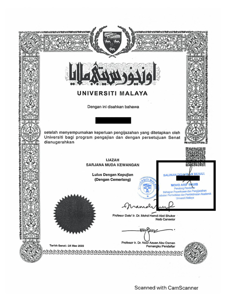 Sample Salinan Ijazah | PDF