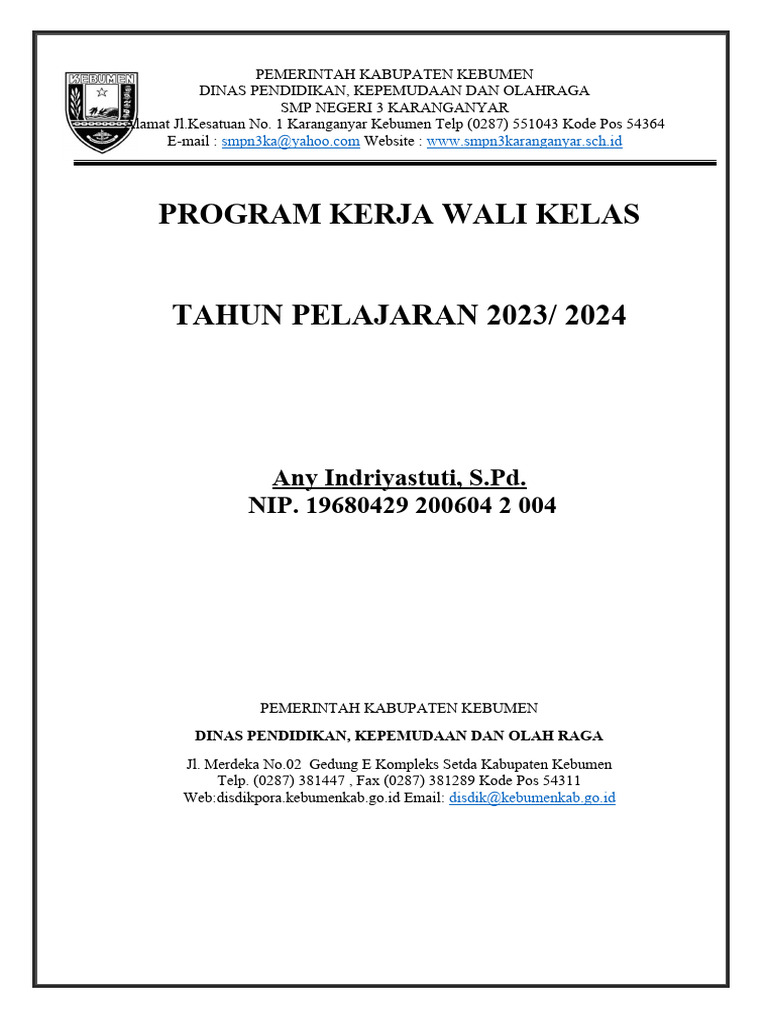 Progarm Wali Kealas 9C | PDF | Karier & Perkembangan