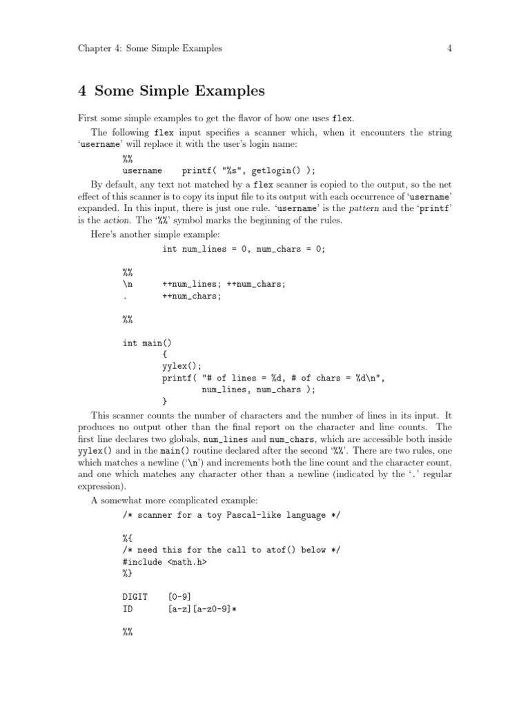 flex_coursZ | PDF | Pointer (Computer Programming) | Regular Expression