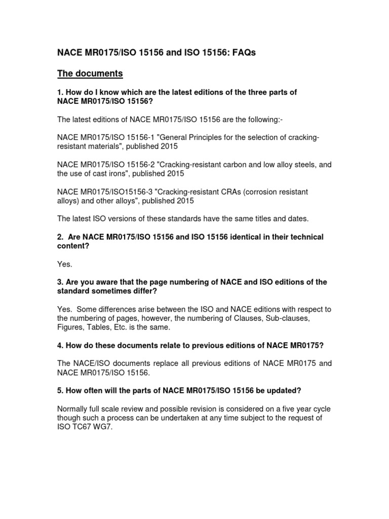 ISO-TC 67 - 04. FAQs | Download Free PDF | International Organization ...