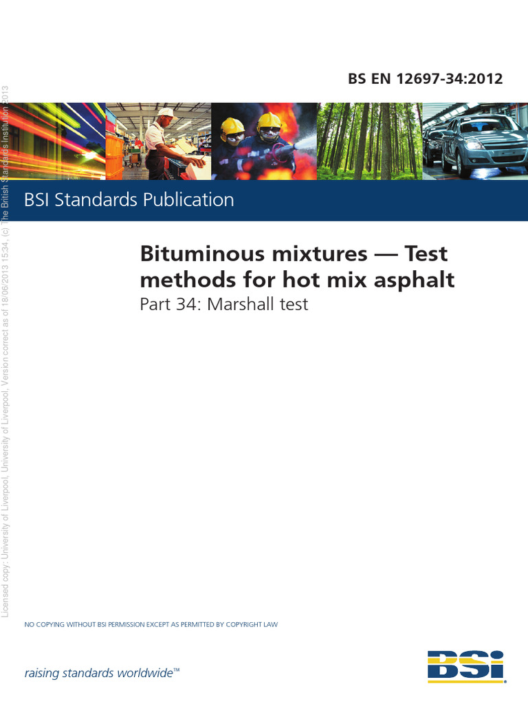 Bituminous Mixtures - Test Methods For Hot Mix Asphalt: BSI Standards ...