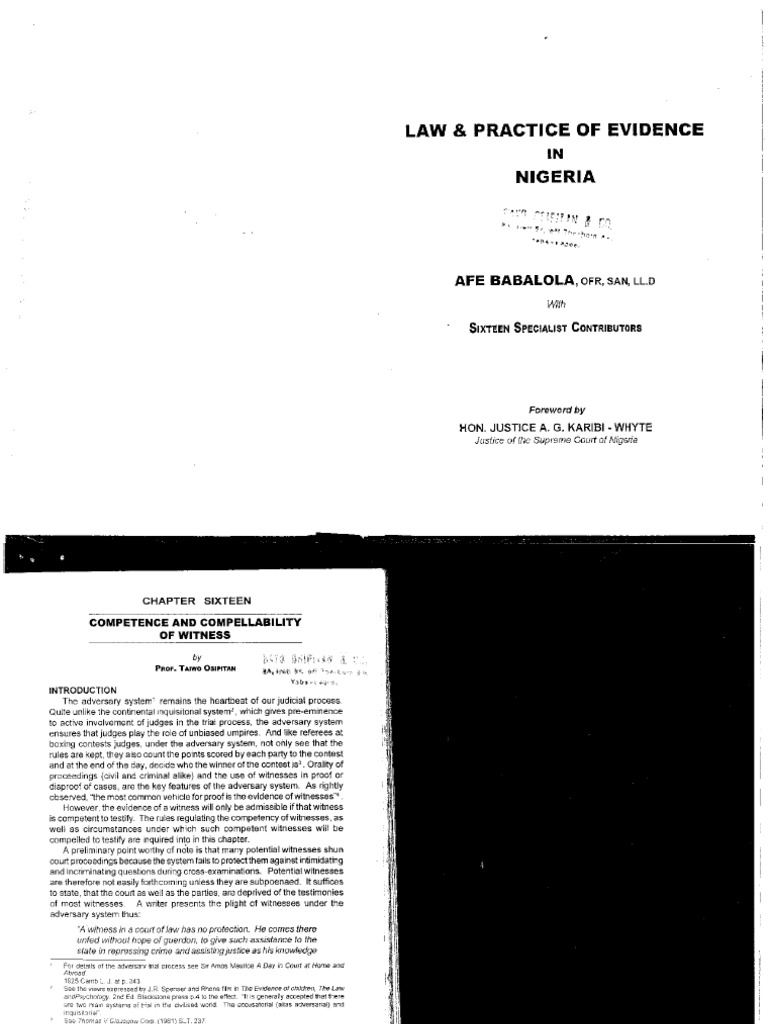 Competence and Compellability of Witness | PDF