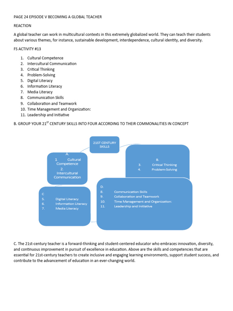 Global Teacher Skills for 21st Century | PDF