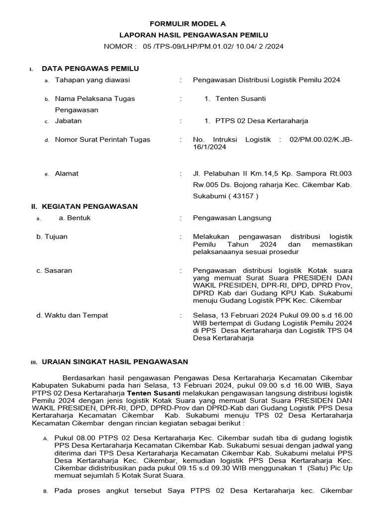 LHP TPS 02 Kertaraharja Logistik 13-02-2024 | PDF