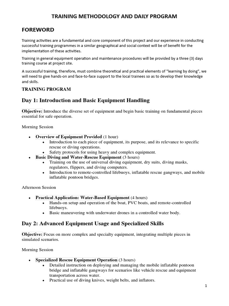 Training Methodology | Download Free PDF | Underwater Diving | Simulation