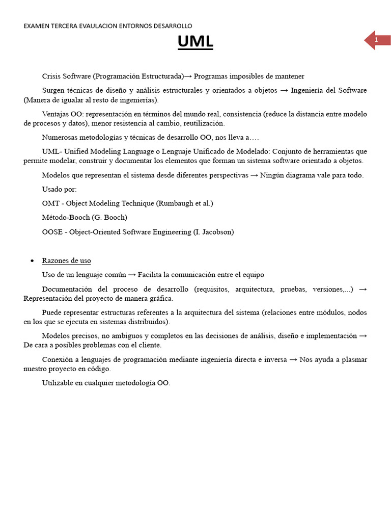 Examen 3a Evaulacion Entornos Uml | PDF | Lenguaje de modelado unificado | Objeto (informática)