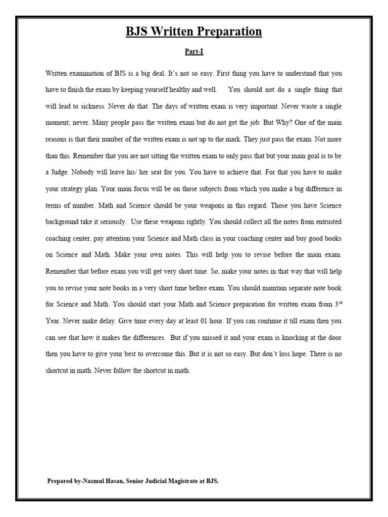 BJS Written Preparation, Part-I | PDF