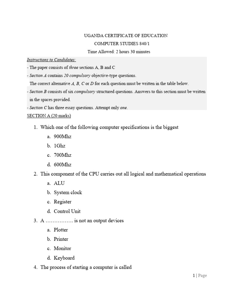 Senior 4 | PDF | Operating System | Input/Output