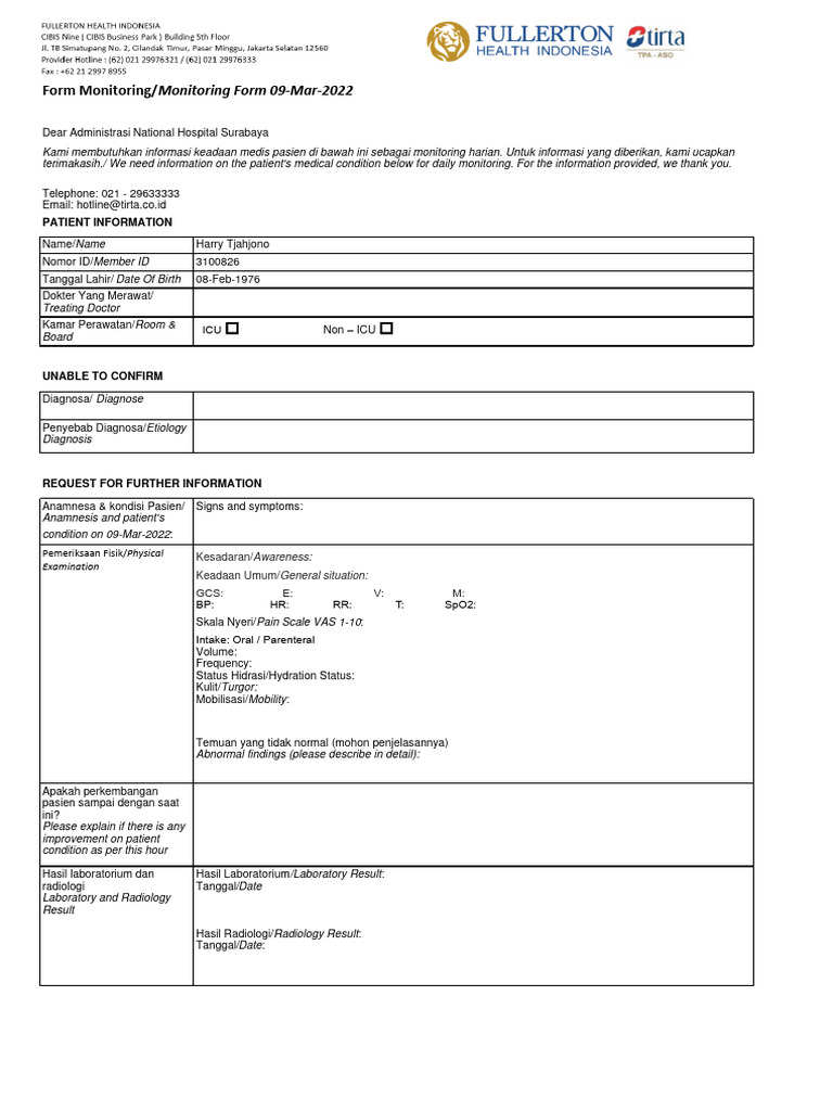 Monitoring Form | PDF