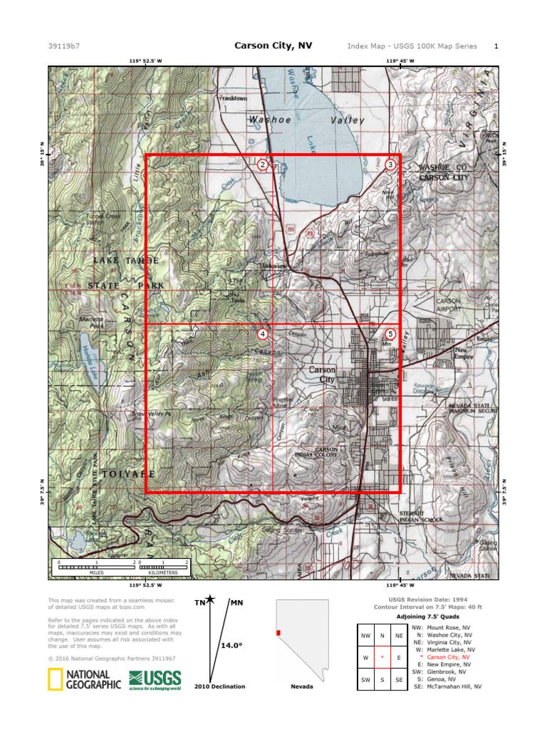 Carson City Topographic Map | PDF | United States Geological Survey ...