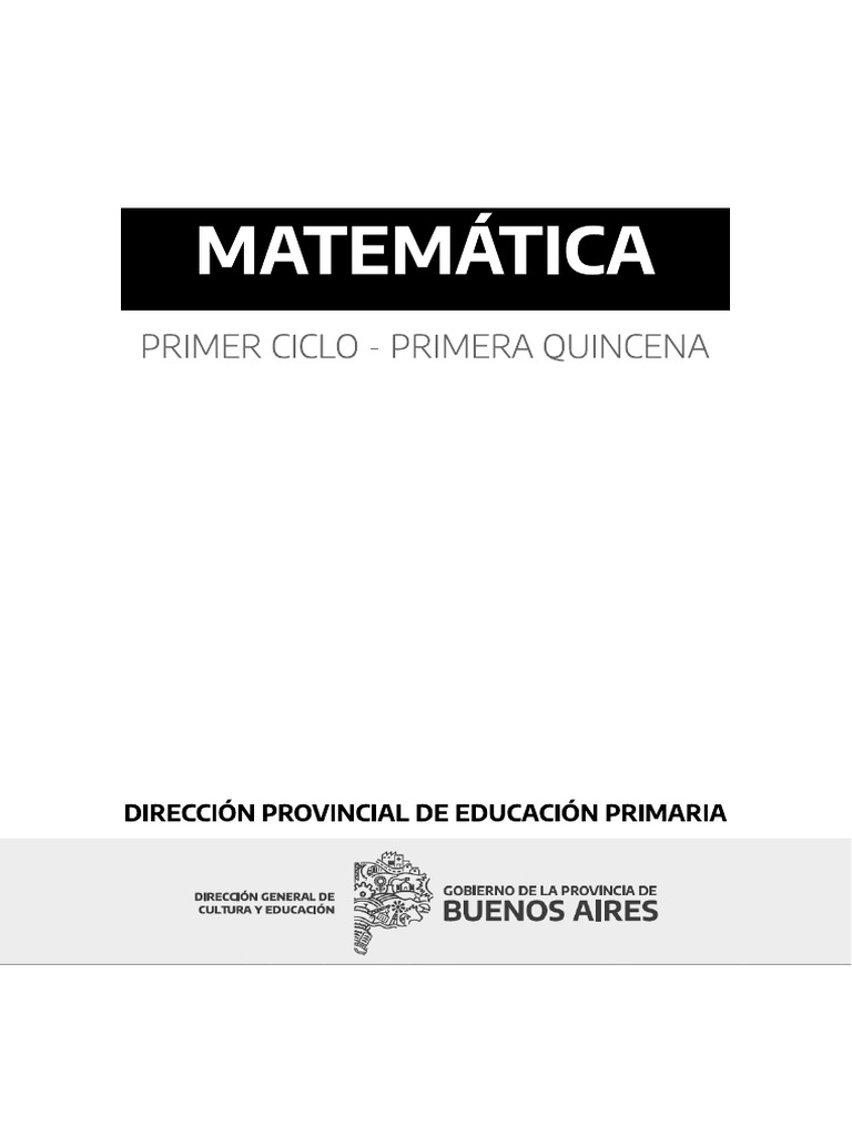 Primaria - Matemática Primer Ciclo | PDF