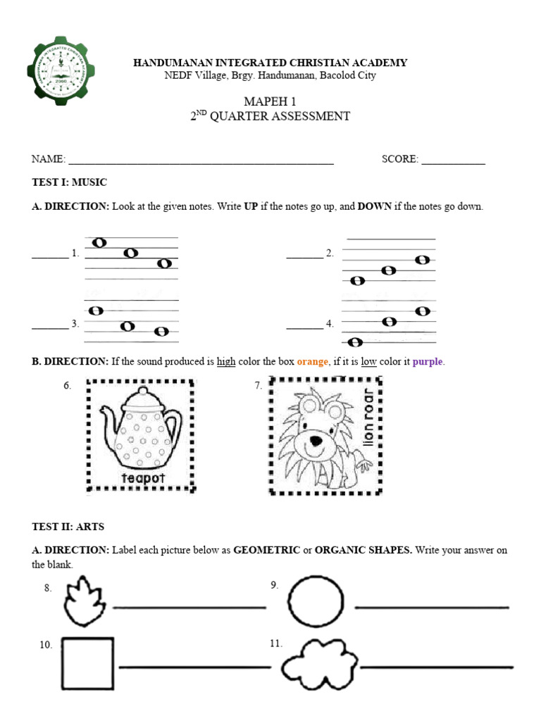2ND QUARTER - MAPEH 1 (6 Copies) | PDF