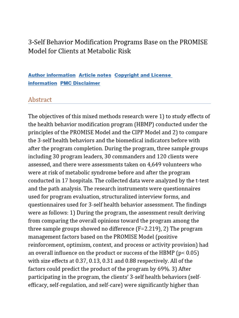 Abstract For Modification Program - Maed Sped Class | PDF | Methodology | Psychological Concepts
